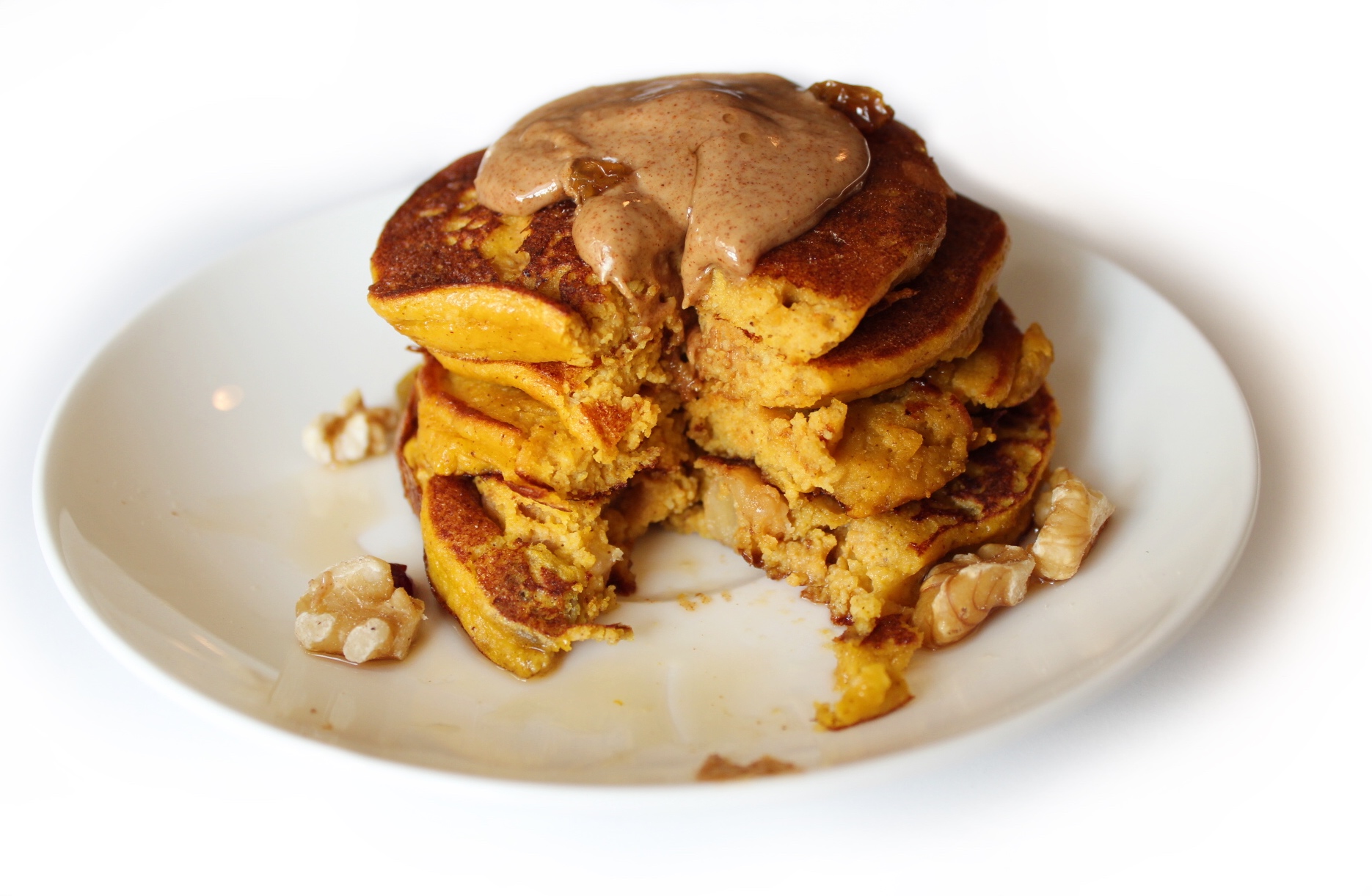 Paleo Pumpkin Protein Pancakes for One - French Pressed Kitchen