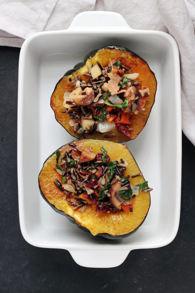 Wild Rice and Chestnut Stuffed Acorn Squash - French Pressed Kitchen
