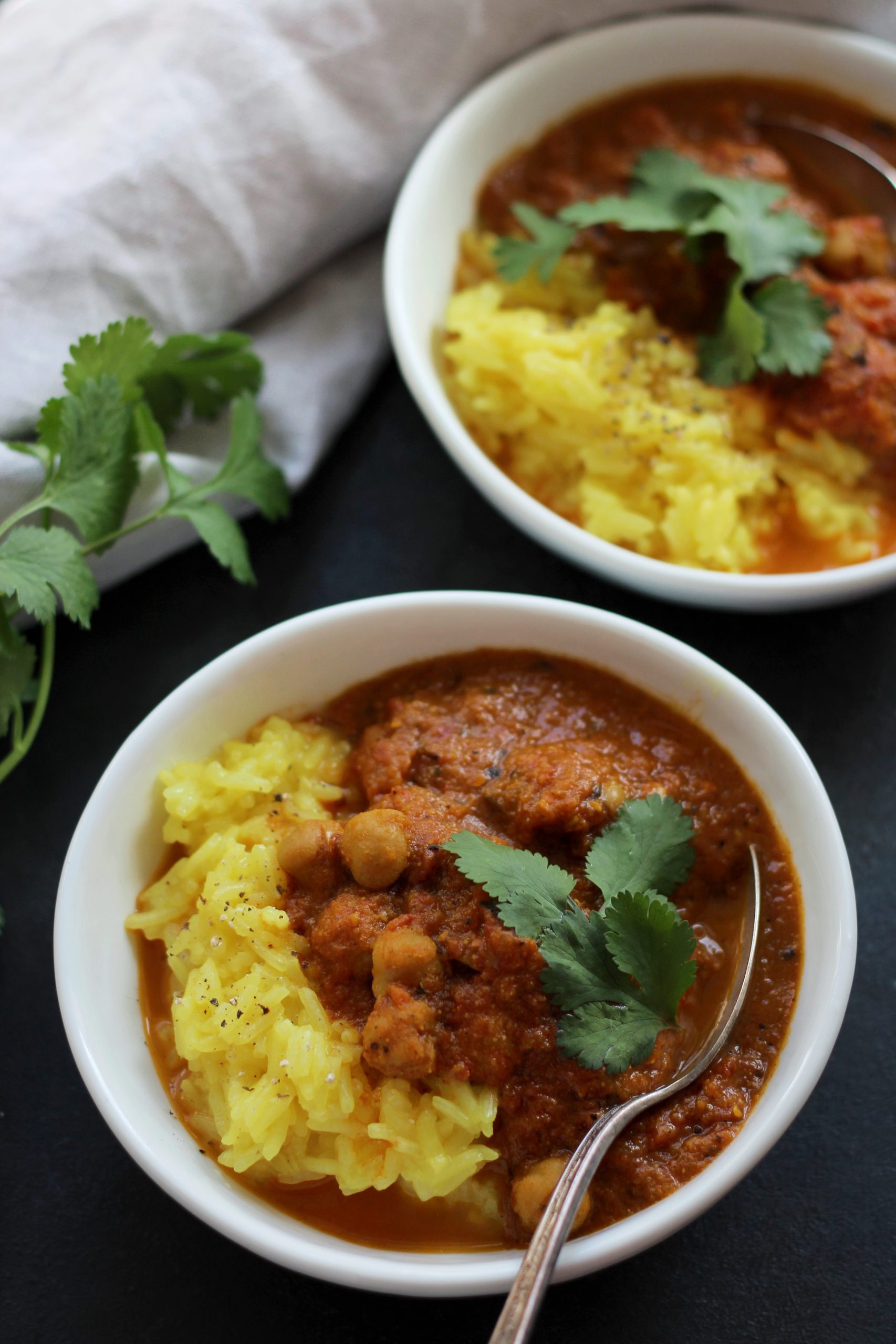 Creamy Chana Masala with Turmeric Rice - French Pressed Kitchen