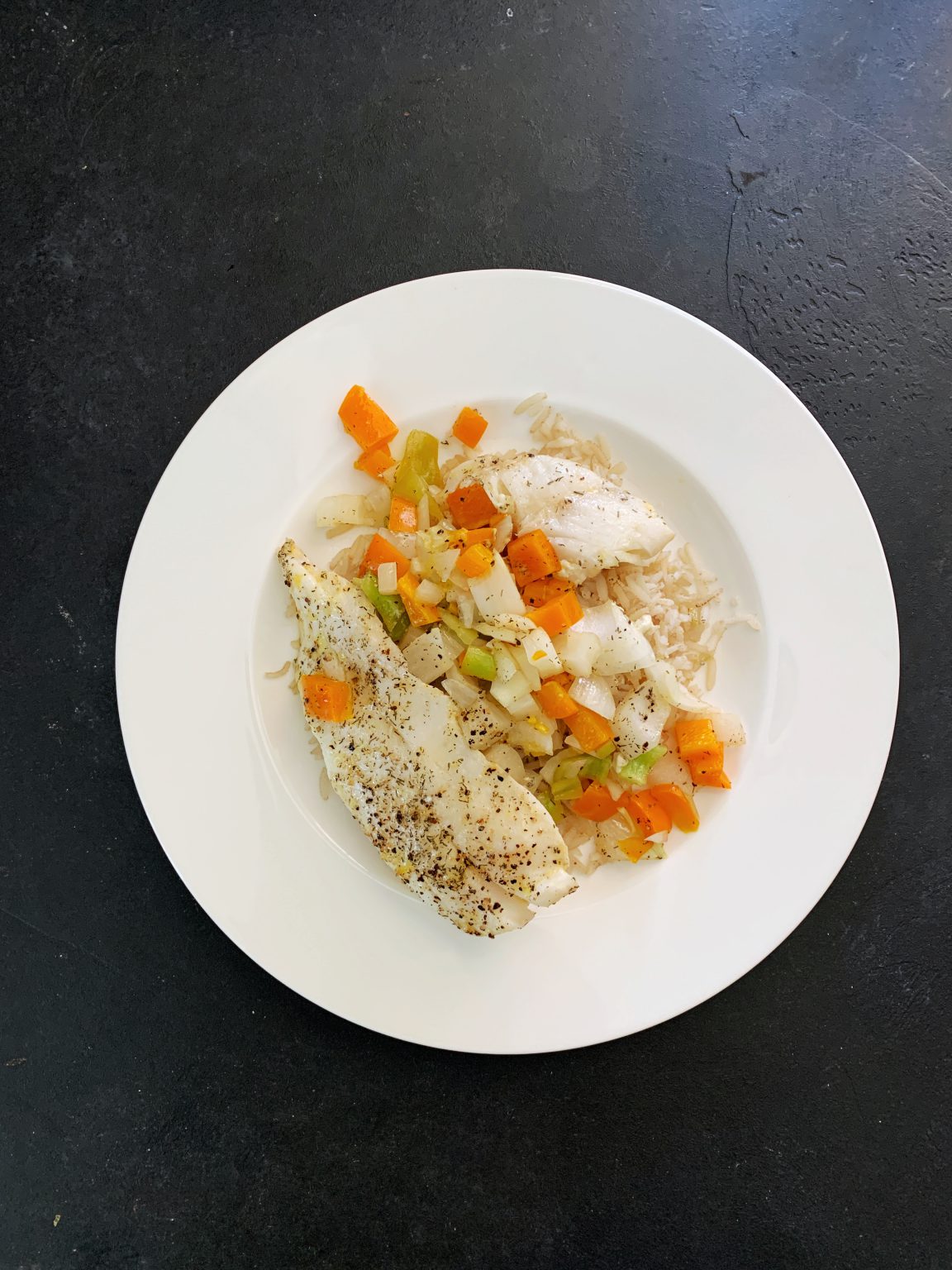 Easy Baked White Fish (Cod, Haddock, Orange Roughy) with Peppers, Olive ...